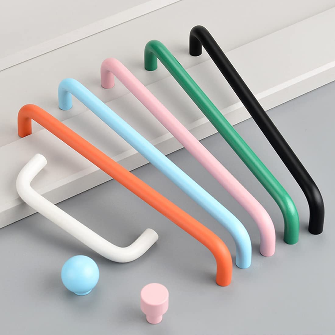 Goldenwarm Modern Cabinet Handles Decorative Colorful Double Curved ...