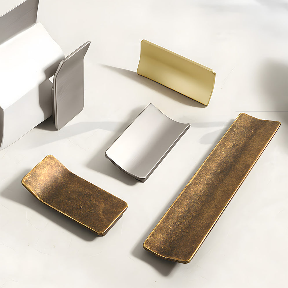 Retro Cabinet Handles Kitchen - Square Finger Edge Pulls | Goldenwarm