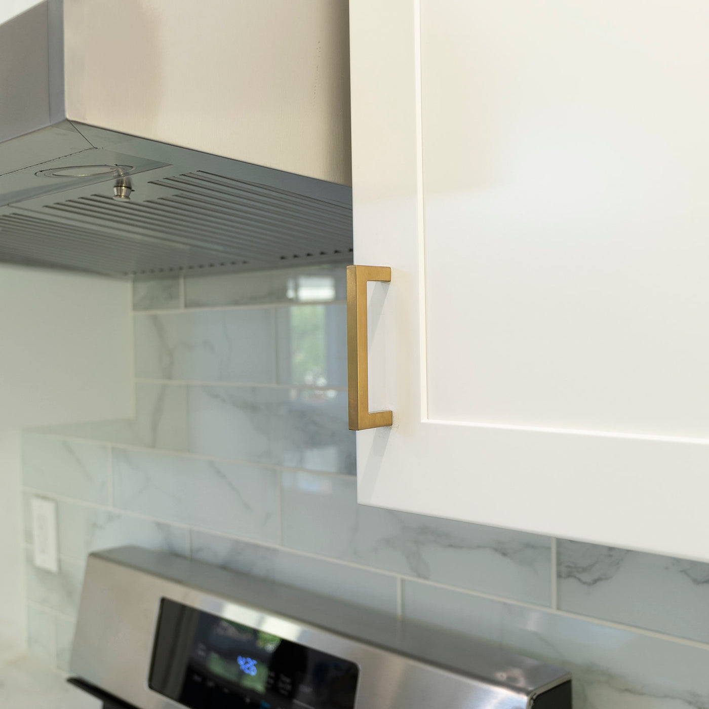 Goldenwarm Gold Kitchen Cabinet Pulls Brushed Brass Bathroom Cabinet ...