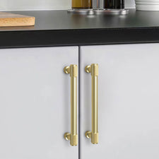 Goldenwarm Simple Modern Kitchen Cabinet Handles Long Black Pulls