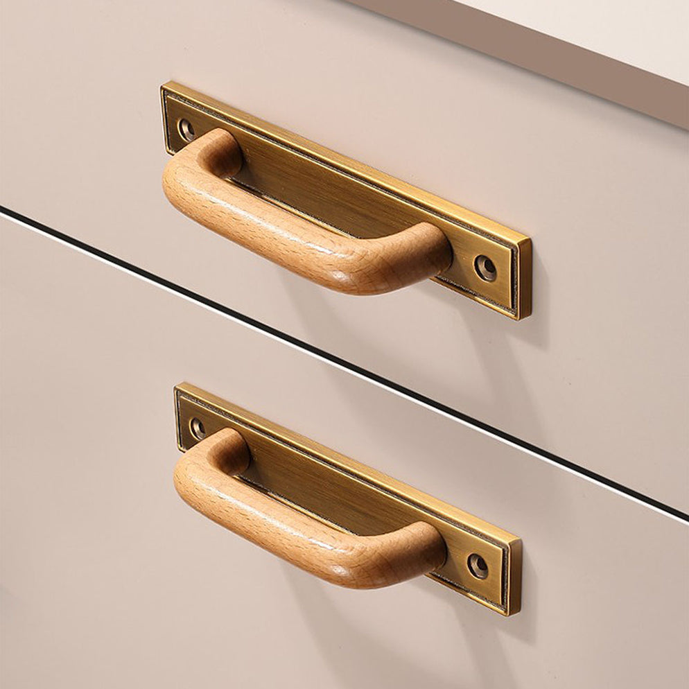Goldenwarm Wooden Cabinet Backplate Pulls Kitchen Cupboard Gold Drawer ...