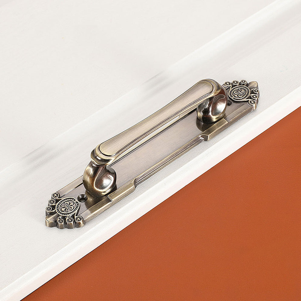 Vintage Metal Cabinet Door Pulls with Backplate | Goldenwarm