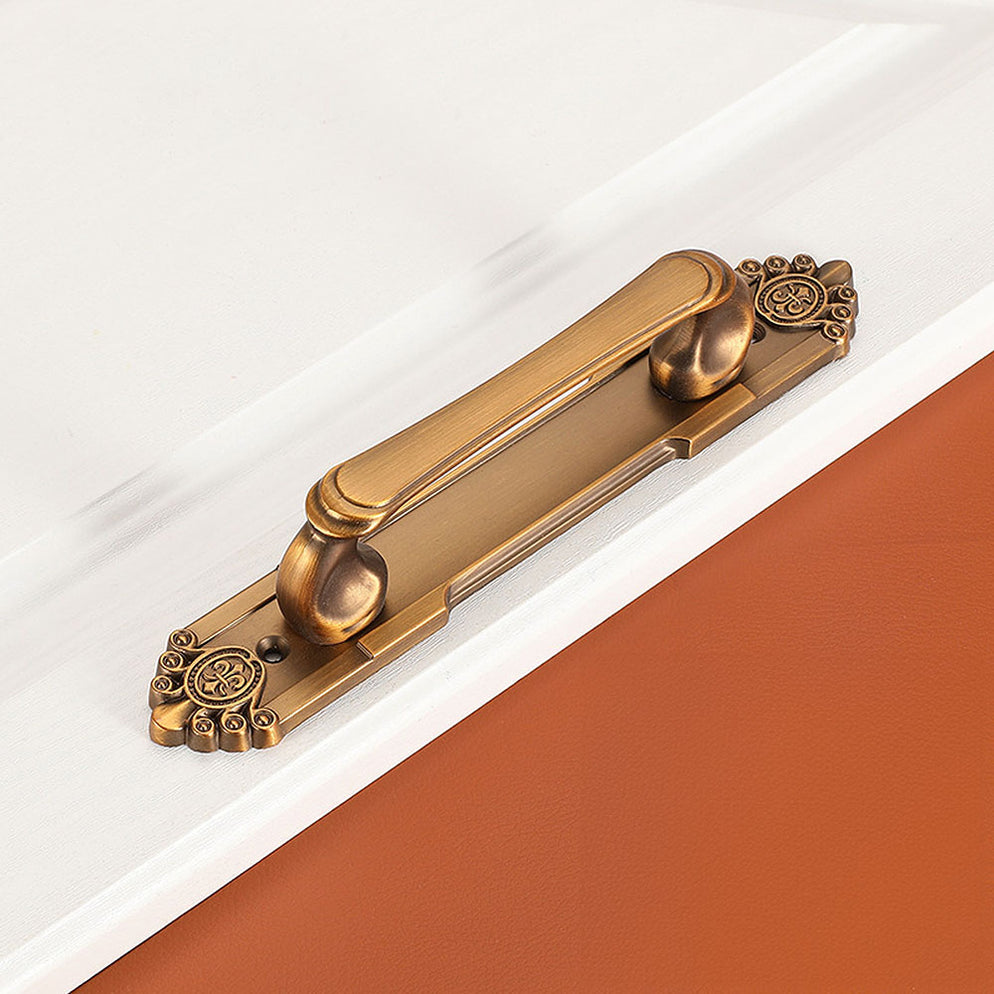 Vintage Metal Cabinet Door Pulls with Backplate | Goldenwarm