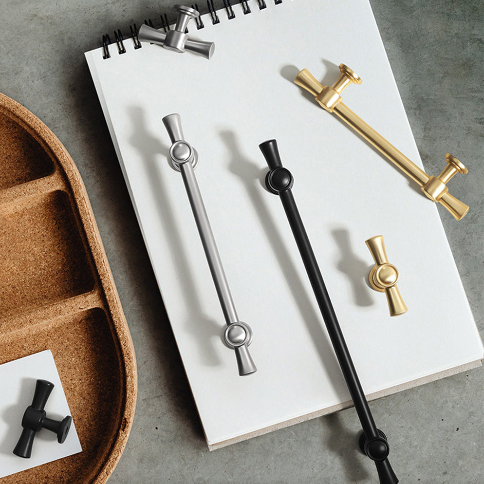 Goldenwarm Kitchen Modern Cabinet Cupboard Handles Brass Drawer Pulls