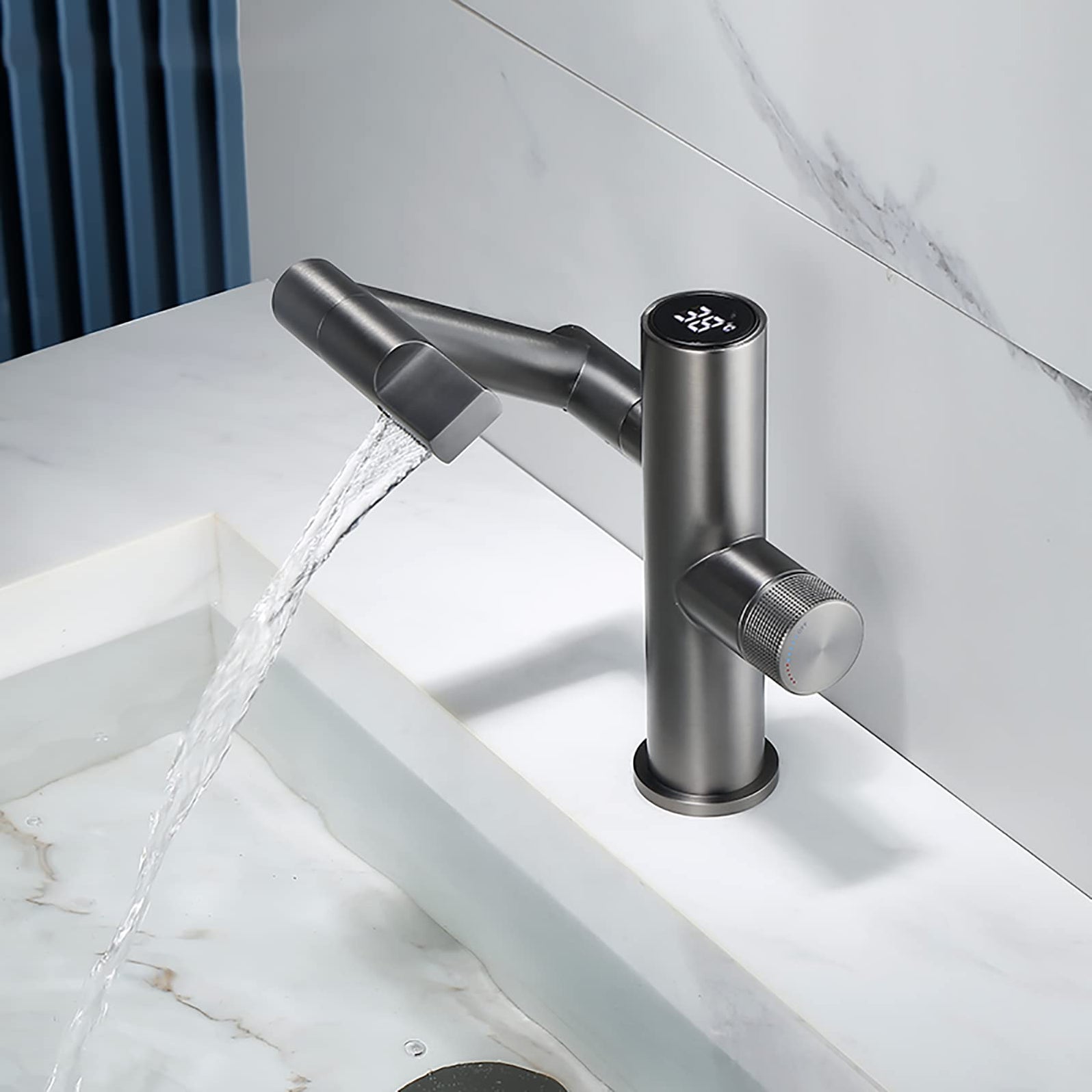 Goldenwarm Single-Hole Faucet Smart Temperature Display Bathroom Sink ...